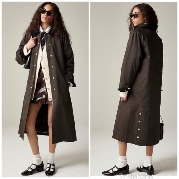 J. Crew | Jackets & Coats | Jcrew Long Barn Jacket In Waxed Cotton ...